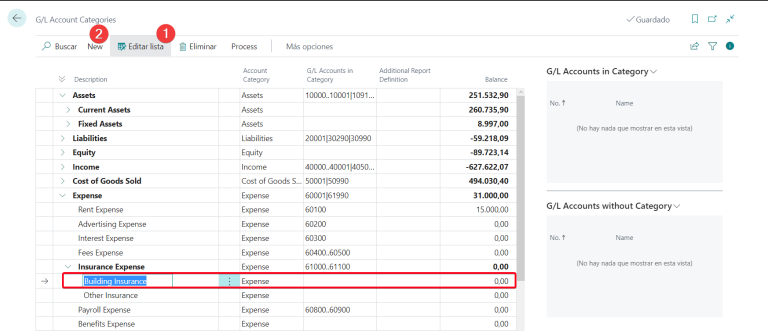 Categories and Subcategories in Microsoft Business Central